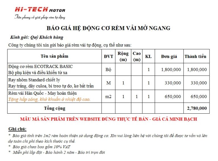 Rèm vải tự động đẹp RV14 | Động cơ rèm Ecotrack Basic