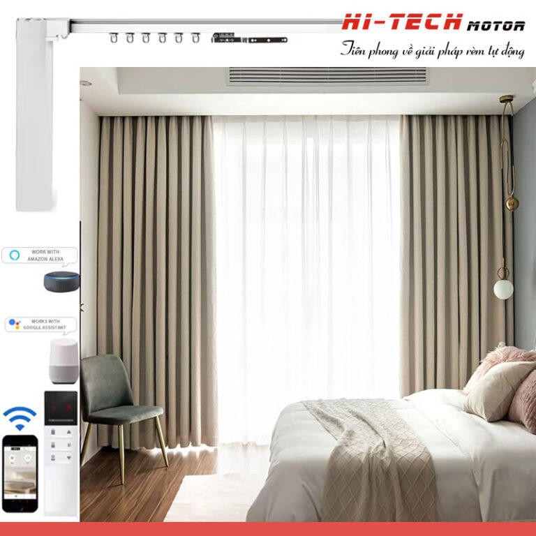 Rèm vải tự động đẹp RV14 | Động cơ rèm Ecotrack Basic